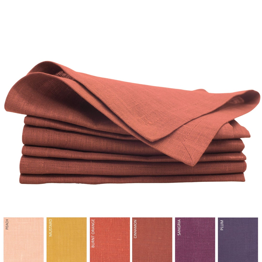 Cinnamon Napkins for Thanksgiving Table Decor Autumn Colored Linen ...