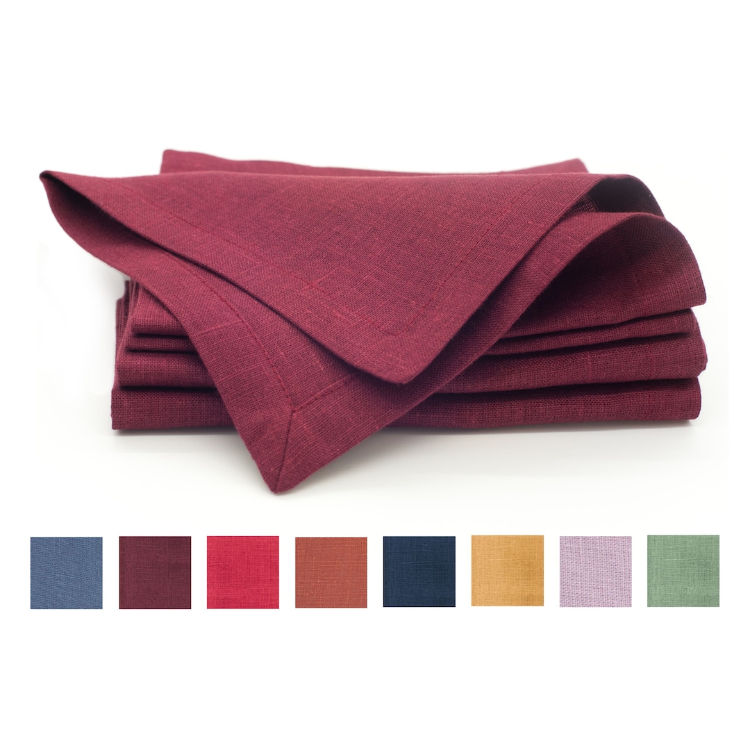 Bulk Linen Napkins Mix and Match Napkin Set of 50, 100 Pack Burgundy ...