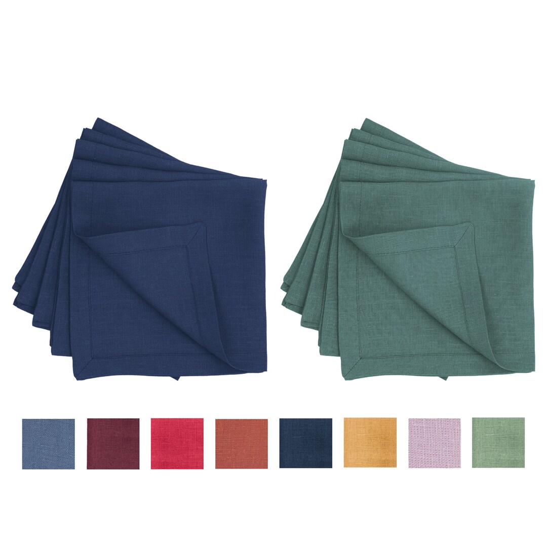 Cloth Light Blue Napkins Set, Natural Soft Linen Napkin, Fabric Napkin ...