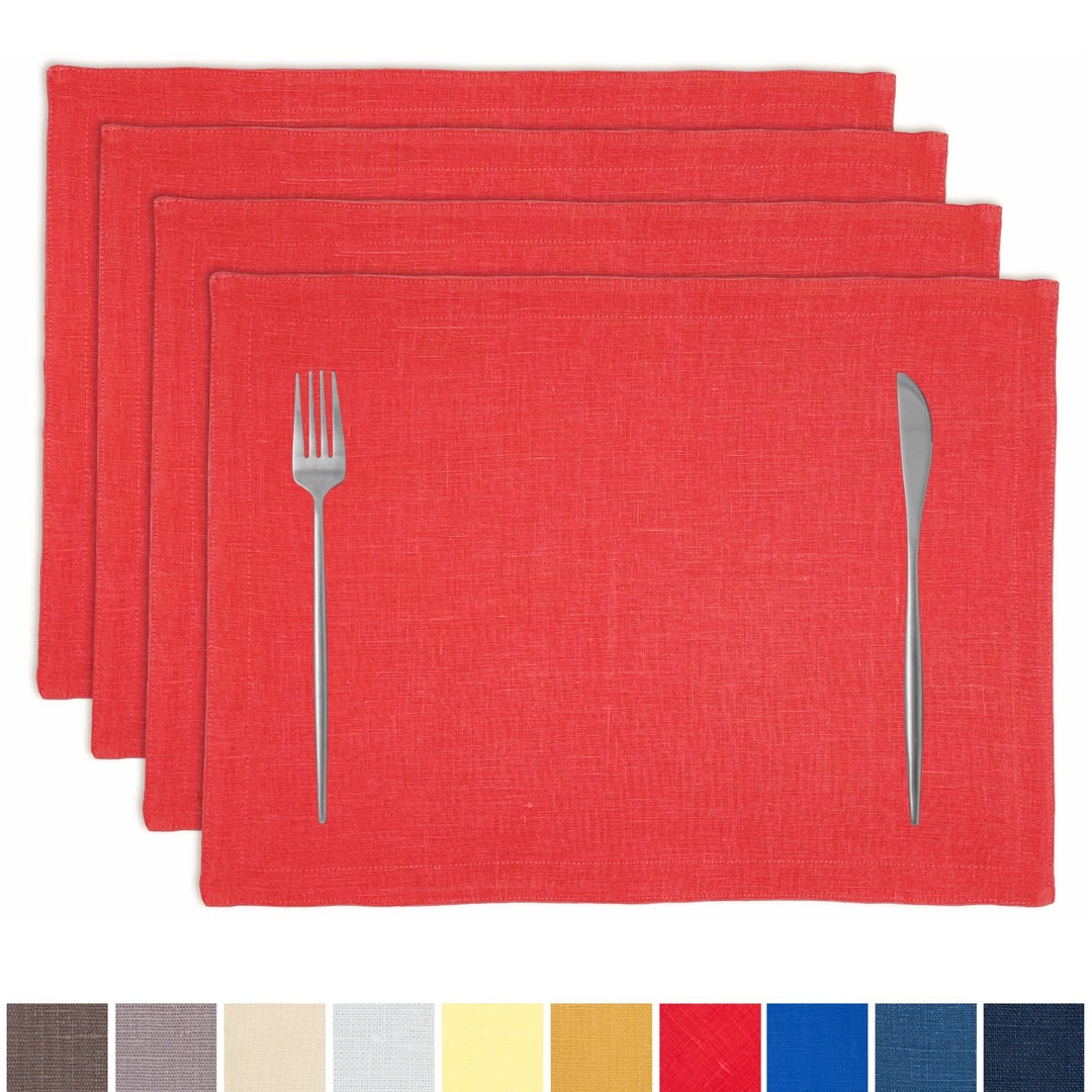 Christmas Placemats Set Christmas Table Decor Holiday Red Place Mats ...