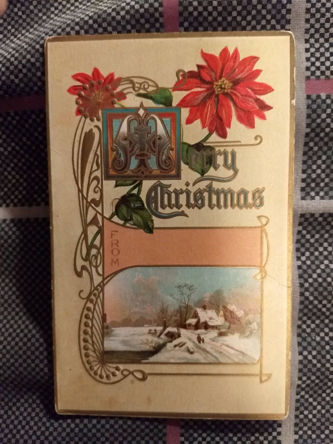 Vintage Merry Christmas Postcard Christmas Series Number 636 - Etsy