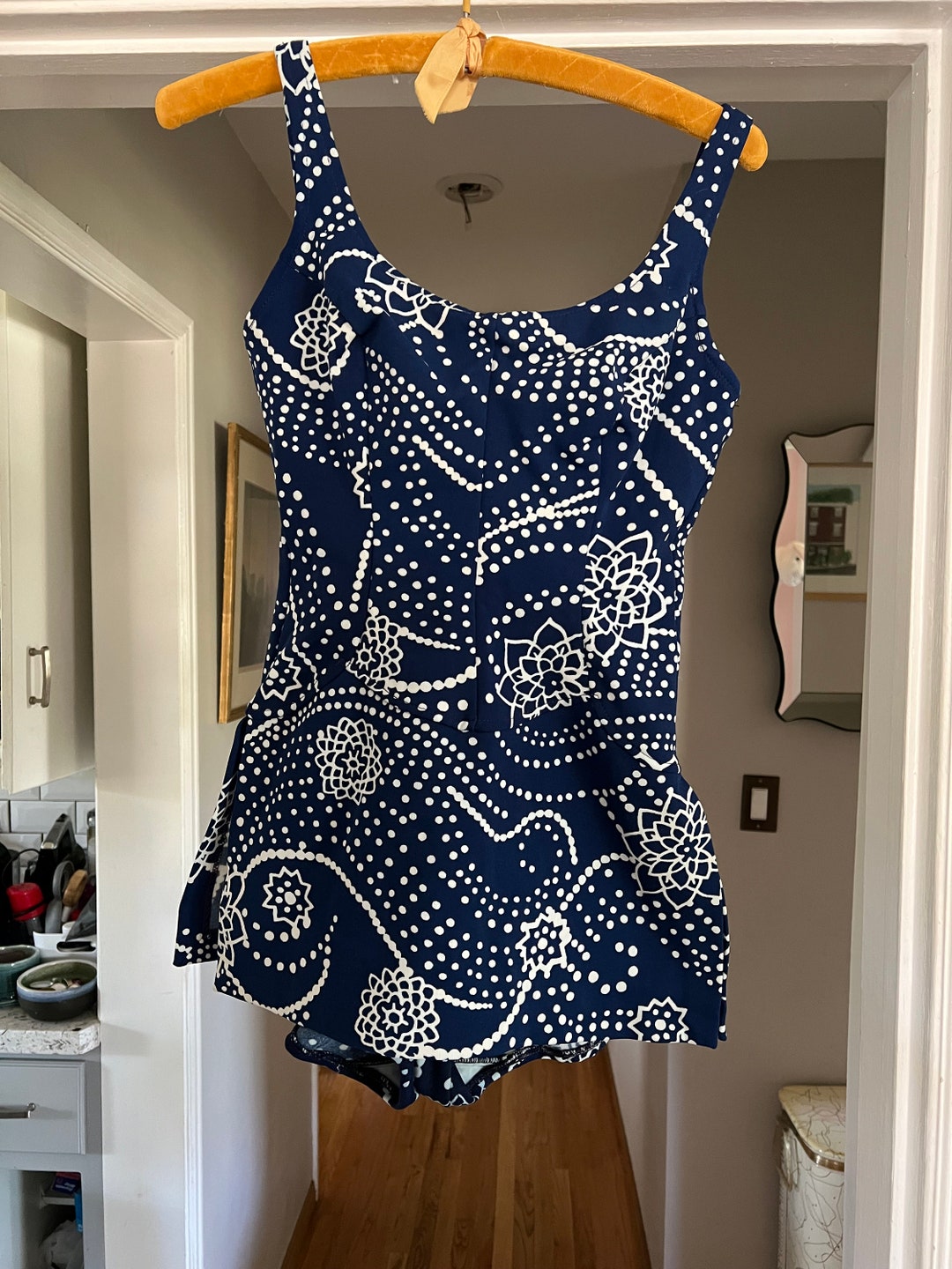 Vintage 1960s One Piece Skirted Bathing Suit, Size Medium - Etsy