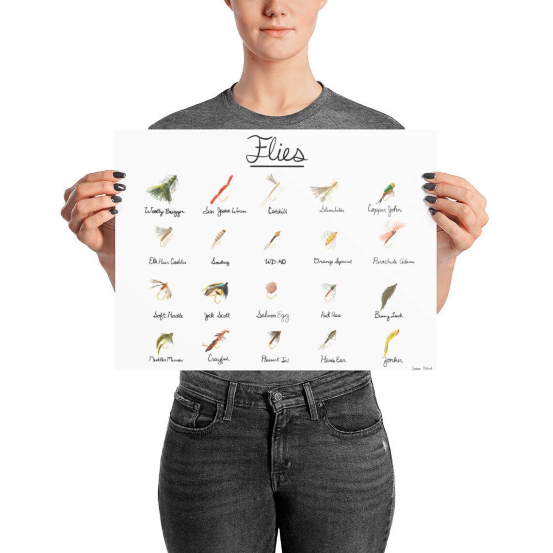 Fly Fishing Poster Gift Art Decor Flies Trout River Art - Etsy