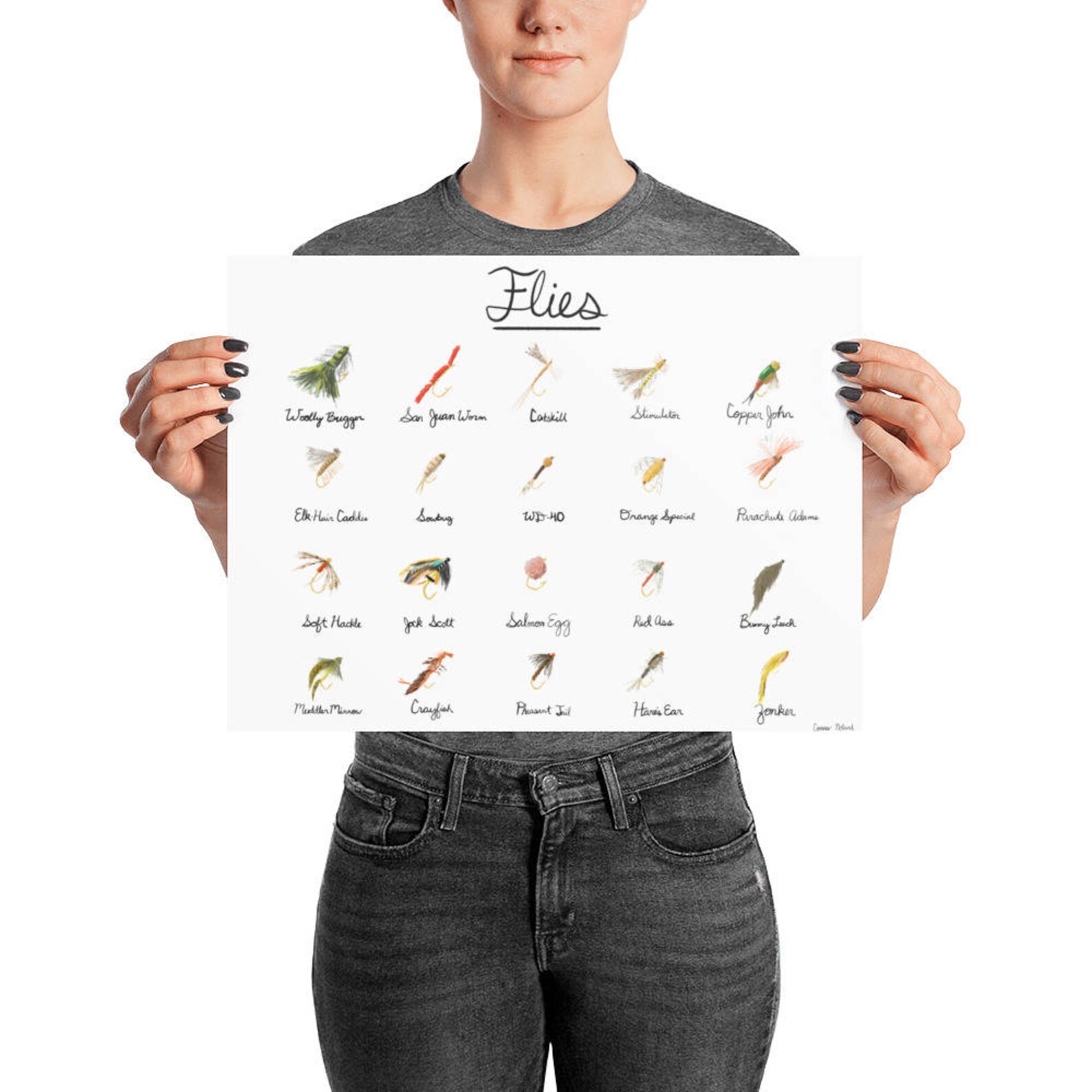 Fly Fishing Poster Gift Art Decor Flies Trout River Art - Etsy