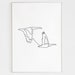 One Line Flying Birds Drawing, Minimalist Continuous Line Geese Print ...