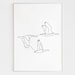 One Line Flying Birds Drawing, Minimalist Continuous Line Geese Print ...