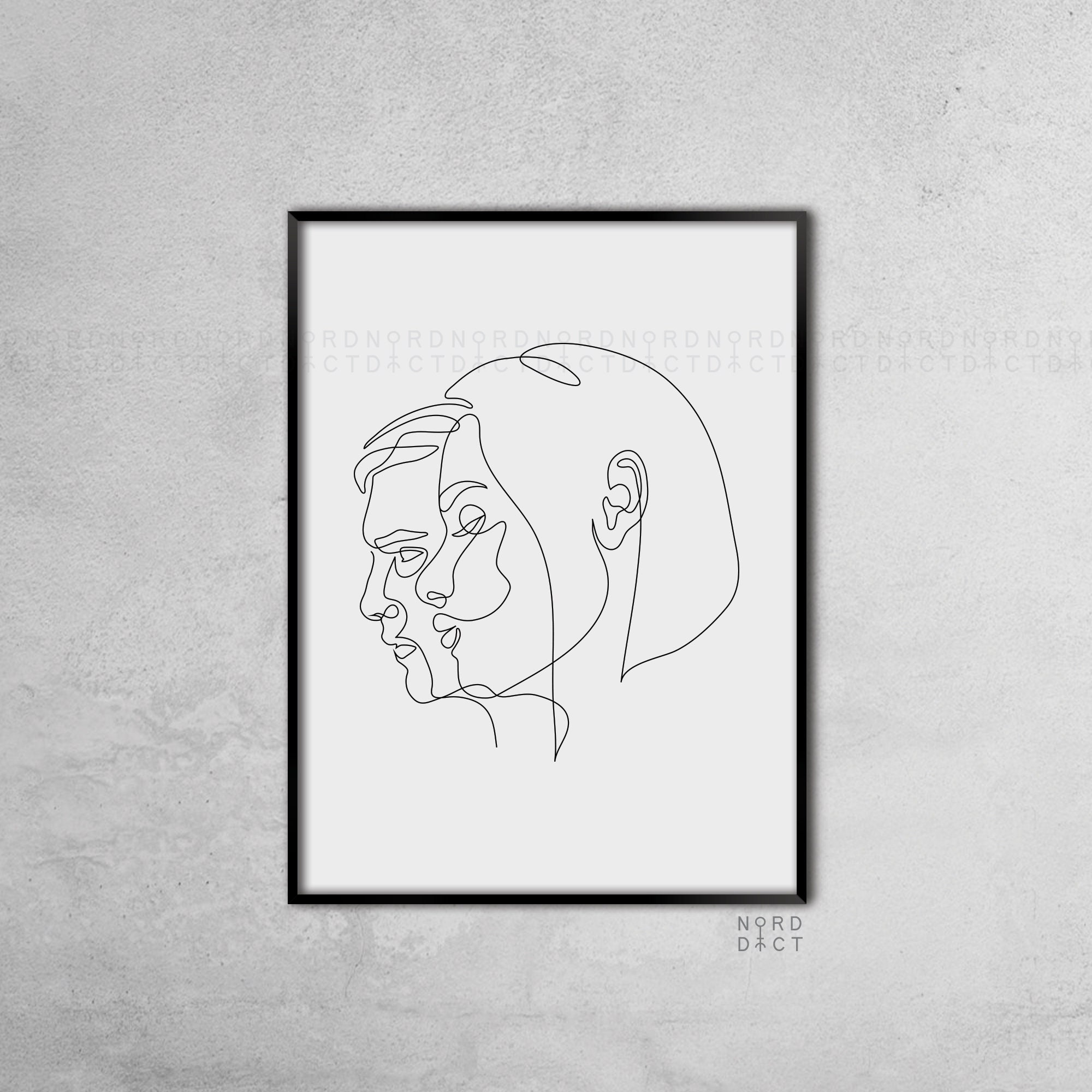 One Line Couple Illustration, Continuous Line Drawing, Printable ...