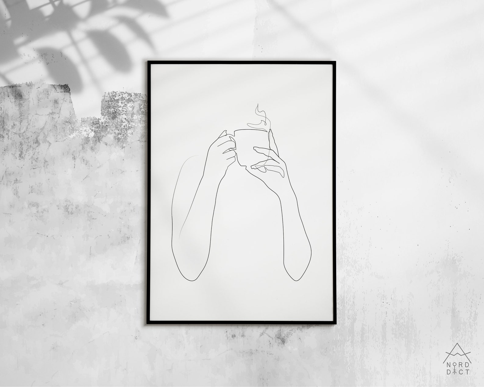 Coffee Cup One Line Art Woman Drinking Coffee Printable Tea - Etsy