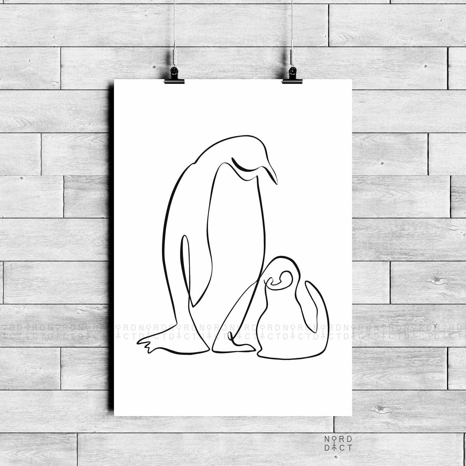 One Line Minimal Penguin Print, Abstract Penguin Printable Art, Single ...