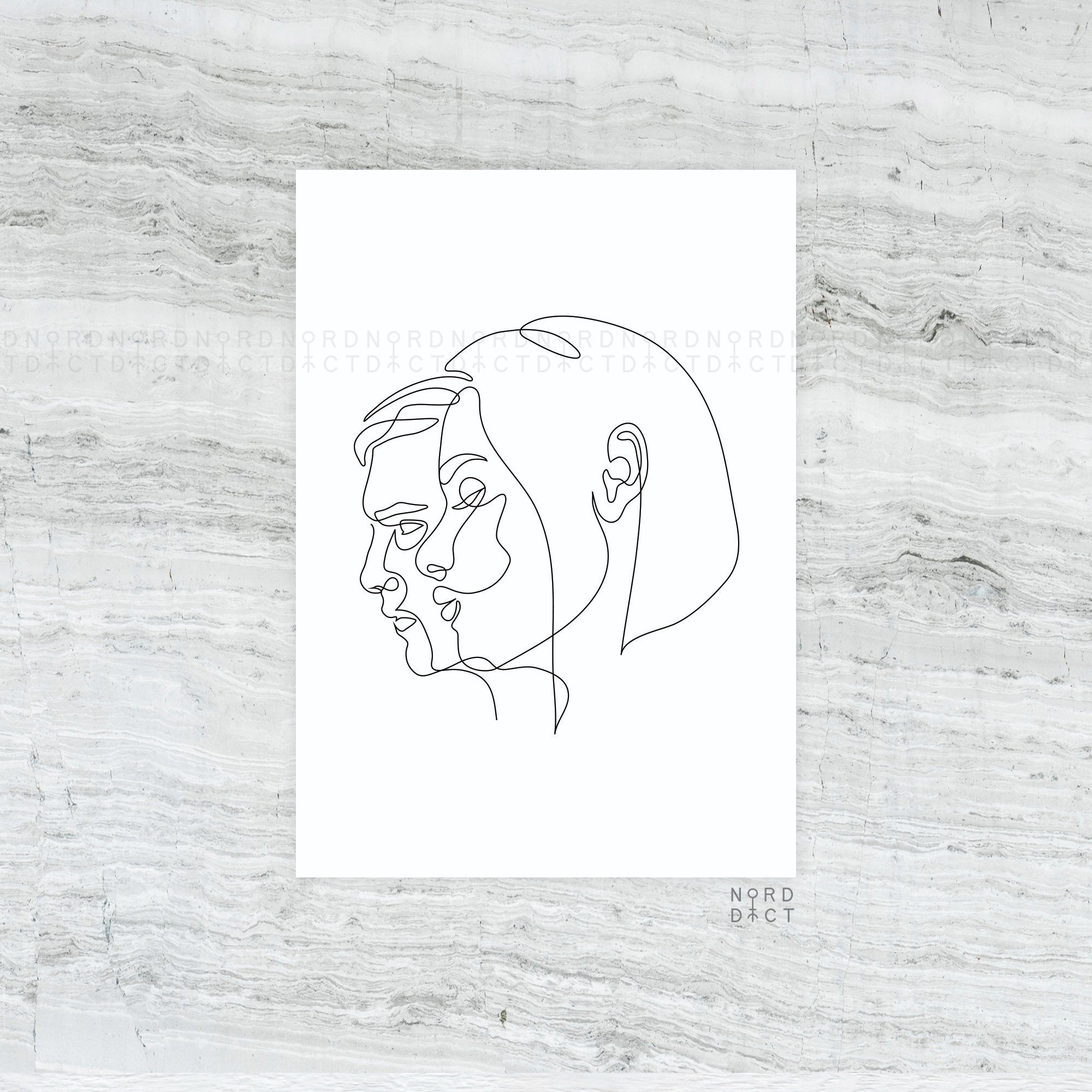 One Line Couple Illustration, Continuous Line Drawing, Printable ...