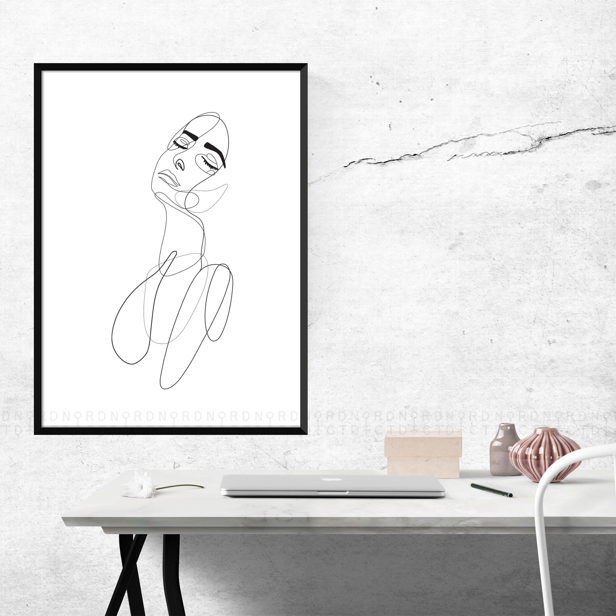 Abstract Female Beauty Line Illustration, Drawing in Lines, Minimal ...