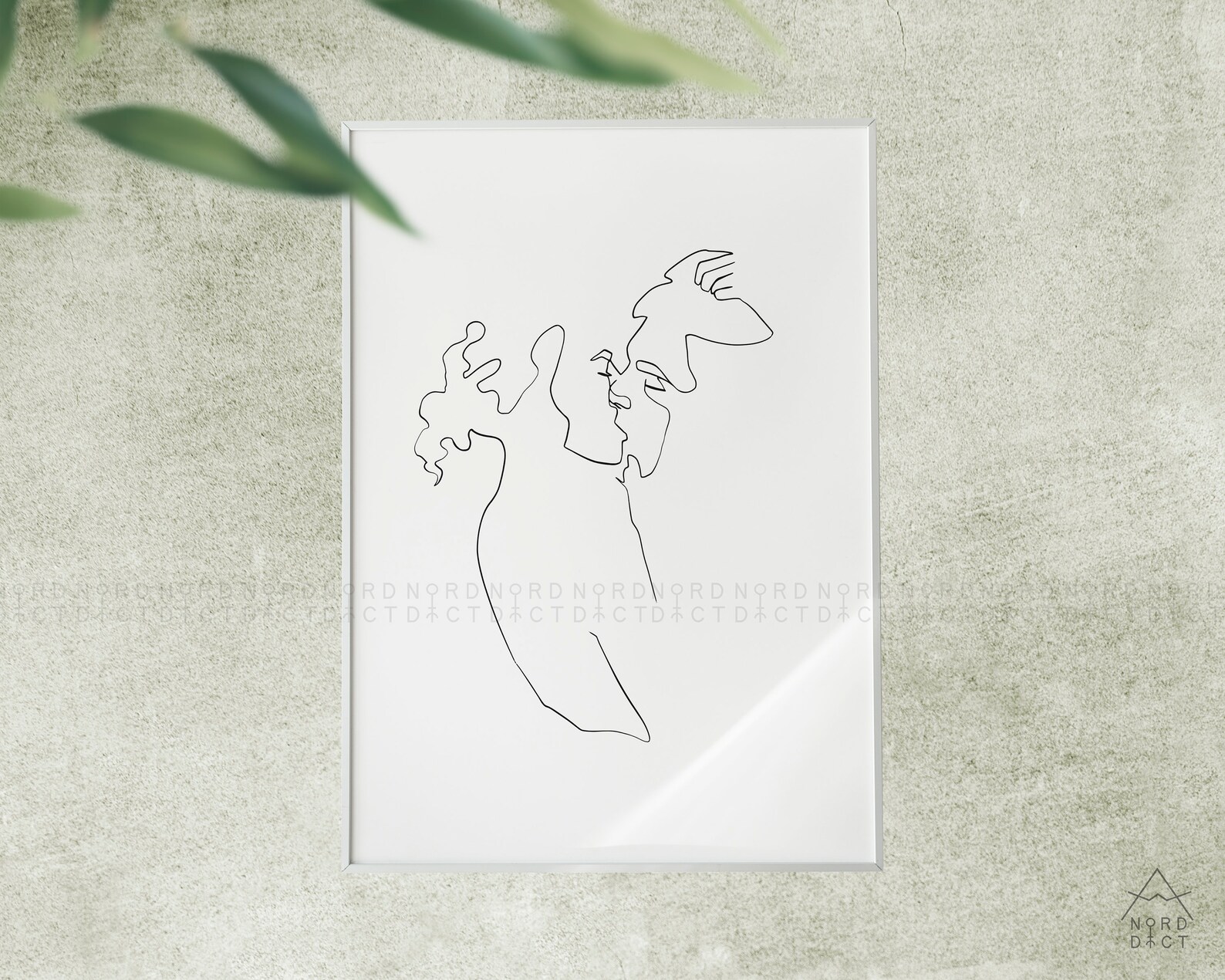 One Line Couple Kiss Printable, Minimal Romantic Line Art, Passionate ...