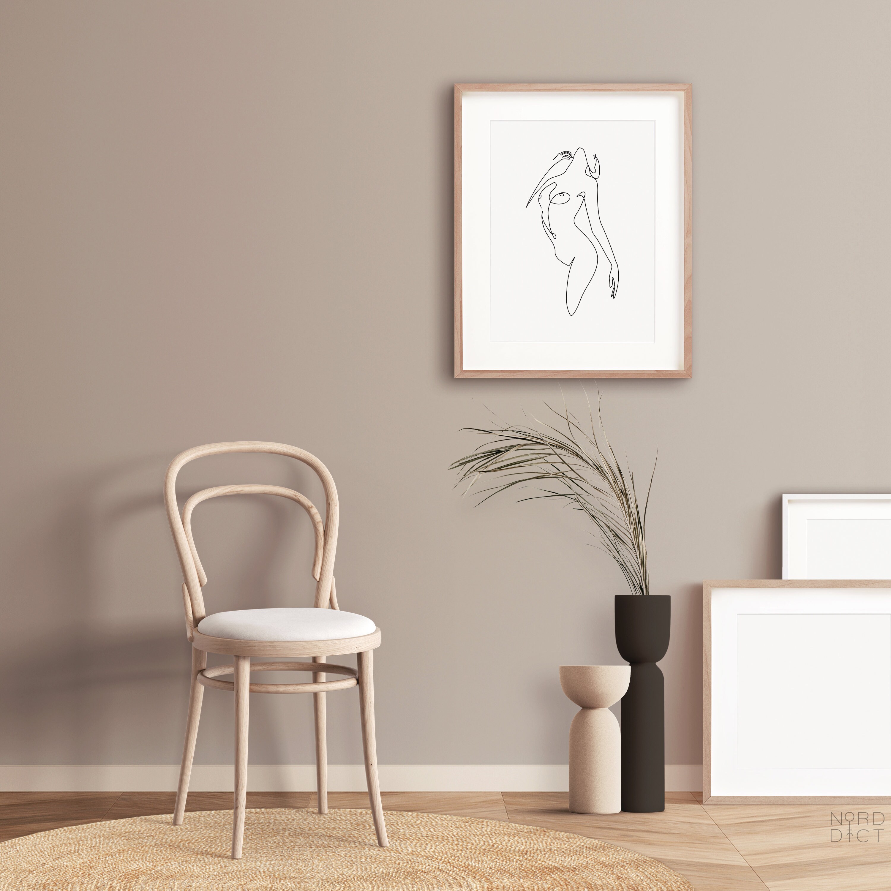 Abstract One Line Female Figure Printable Minimalist Nude Etsy Denmark