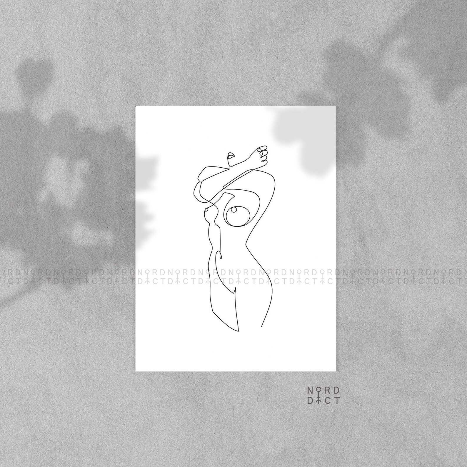 One Line Naked Woman Printable Minimalist Female Nudity Sketch Fine