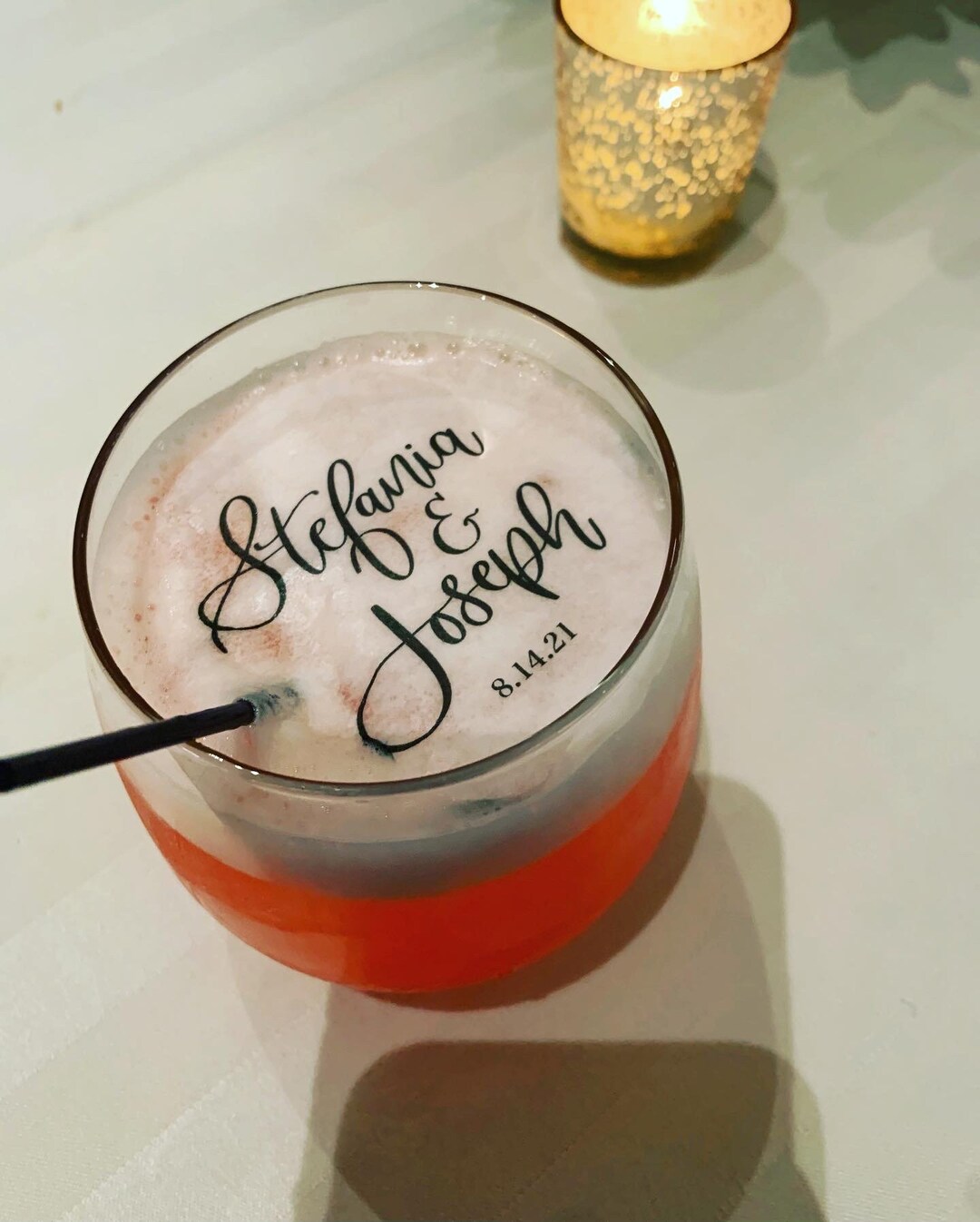 Edible Drink Topper, Edible Cocktail Topper, Custom Photo Topper, Wedding Signature Drink - Etsy