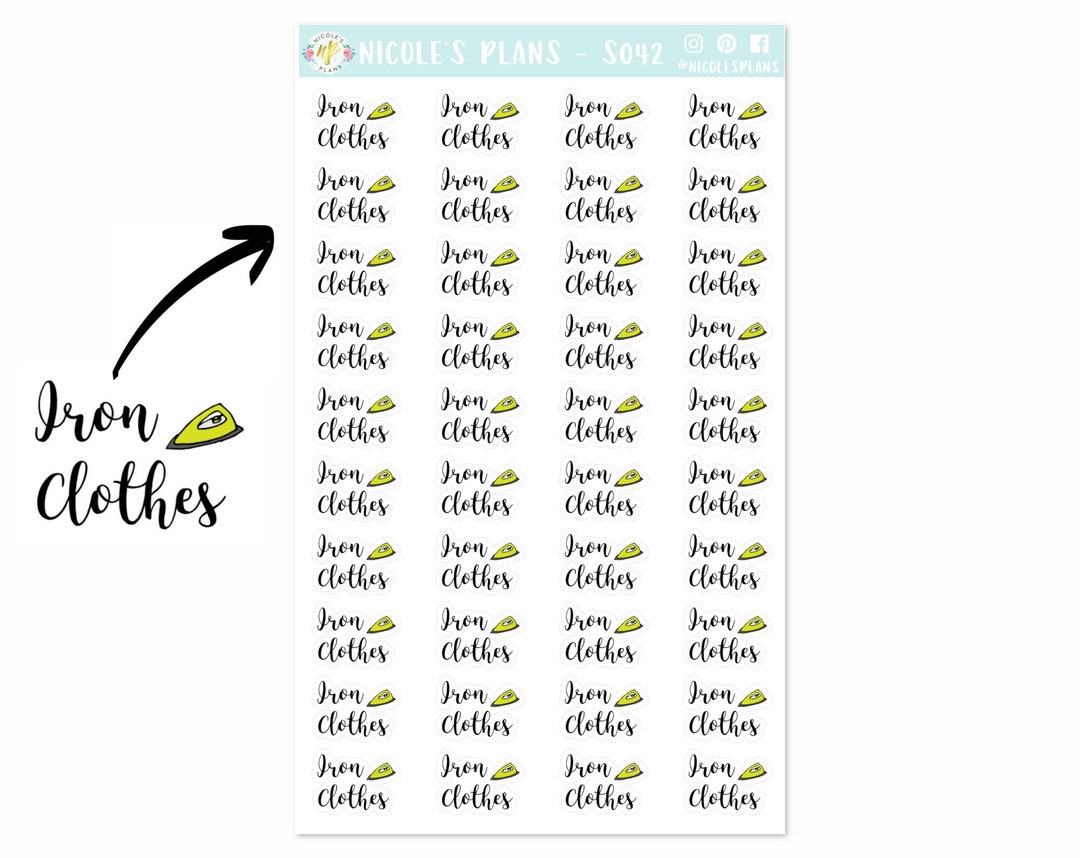 Ironing Functional Stickers - S042 • Iron Clothes Reminder Stickers ...