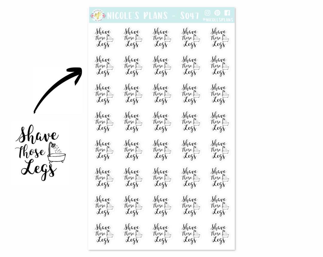 Shave Those Legs Functional Stickers - S047 • to Do Stickers for Use in ...