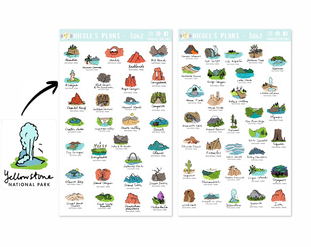 National Park Stickers (updated With New River Gorge) - S062 • Park ...
