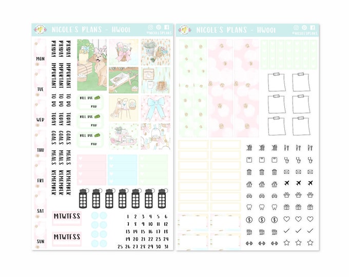 Day off Functional Script Stickers S005 Script Word - Etsy