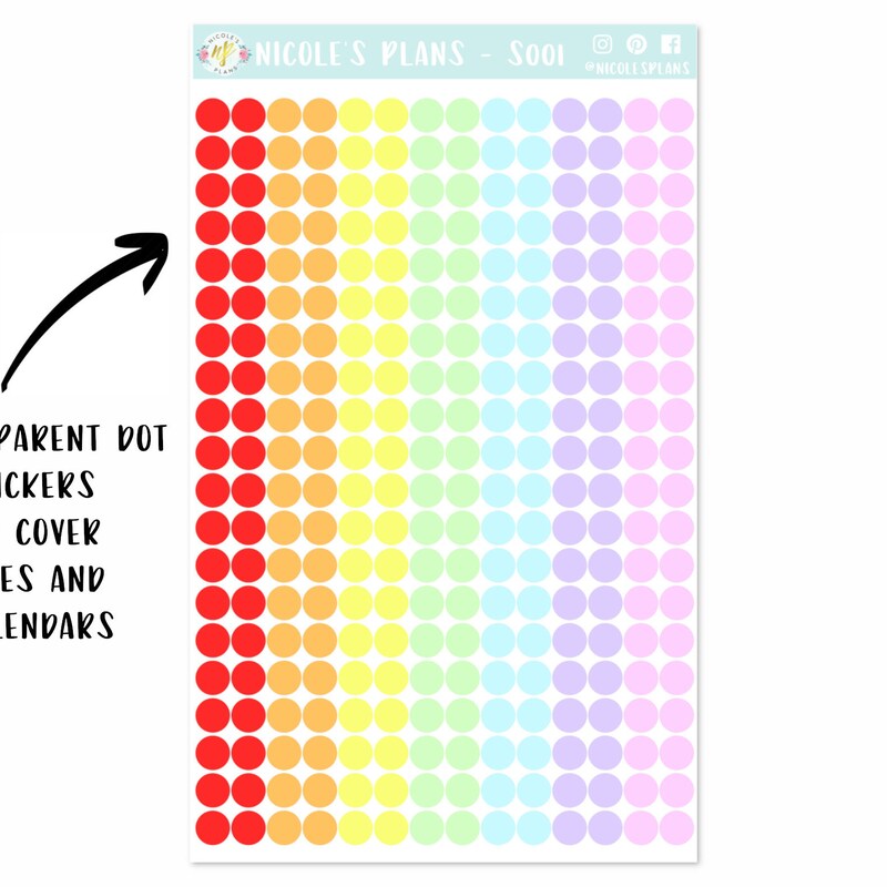 Coloured Dot Stickers - Etsy