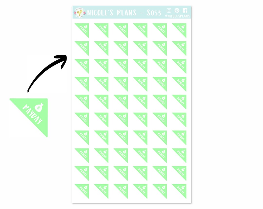 Payday Flag Planner Stickers - S053 • Payday Stickers for Planner ...