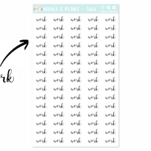 Work Script Stickers - S051 • Script Functional Word Stickers for ...