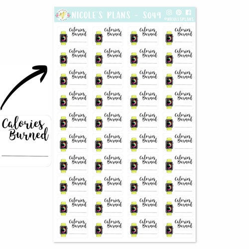 Calories Burned Planner Stickers S049 Workout Tracker - Etsy