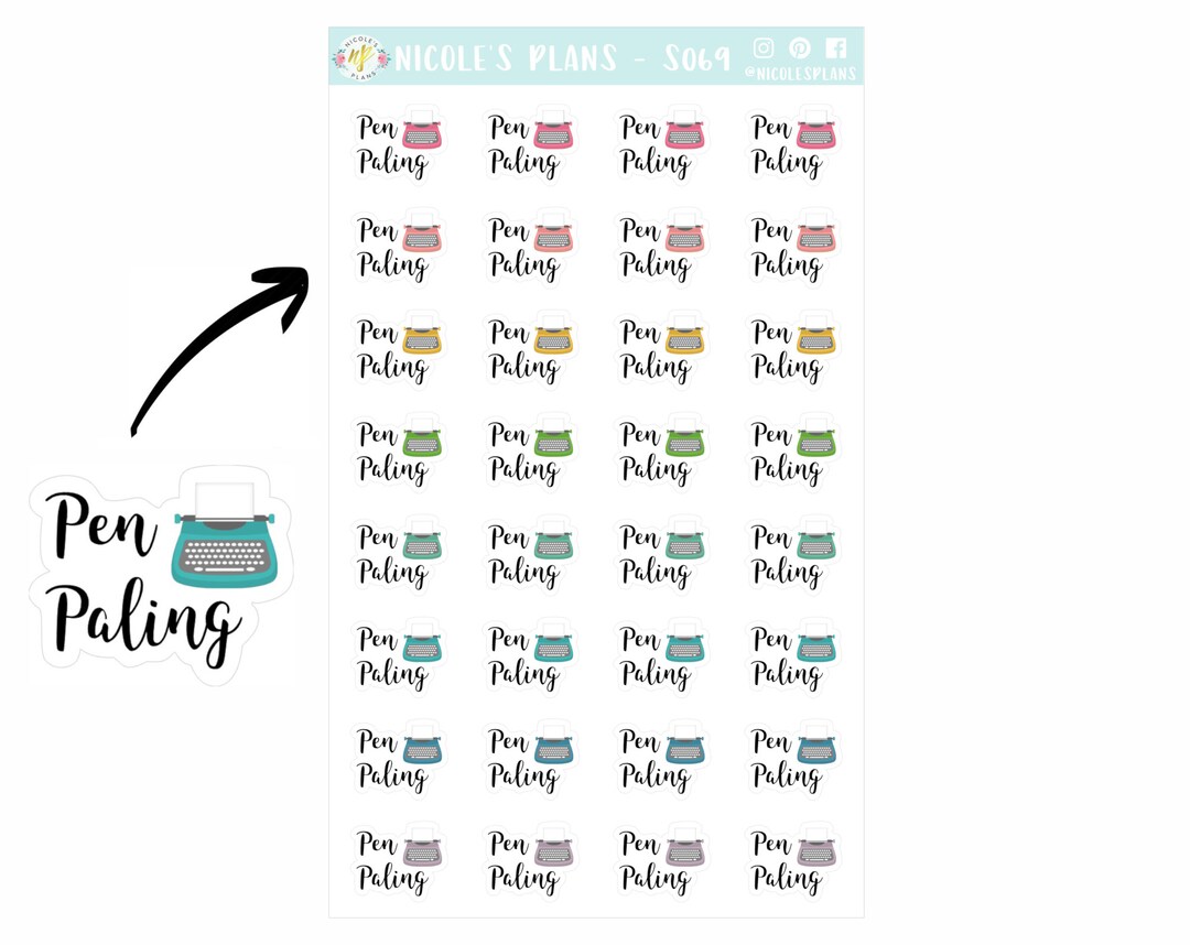 Pen Pal Functional Stickers - S069 • Letter Writing Sticker ...