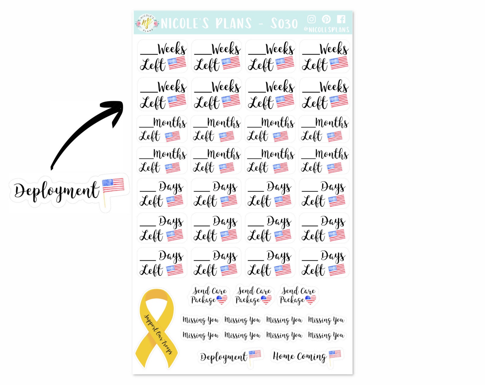 Military and Deployment Stickers S030 Deployment and Home - Etsy