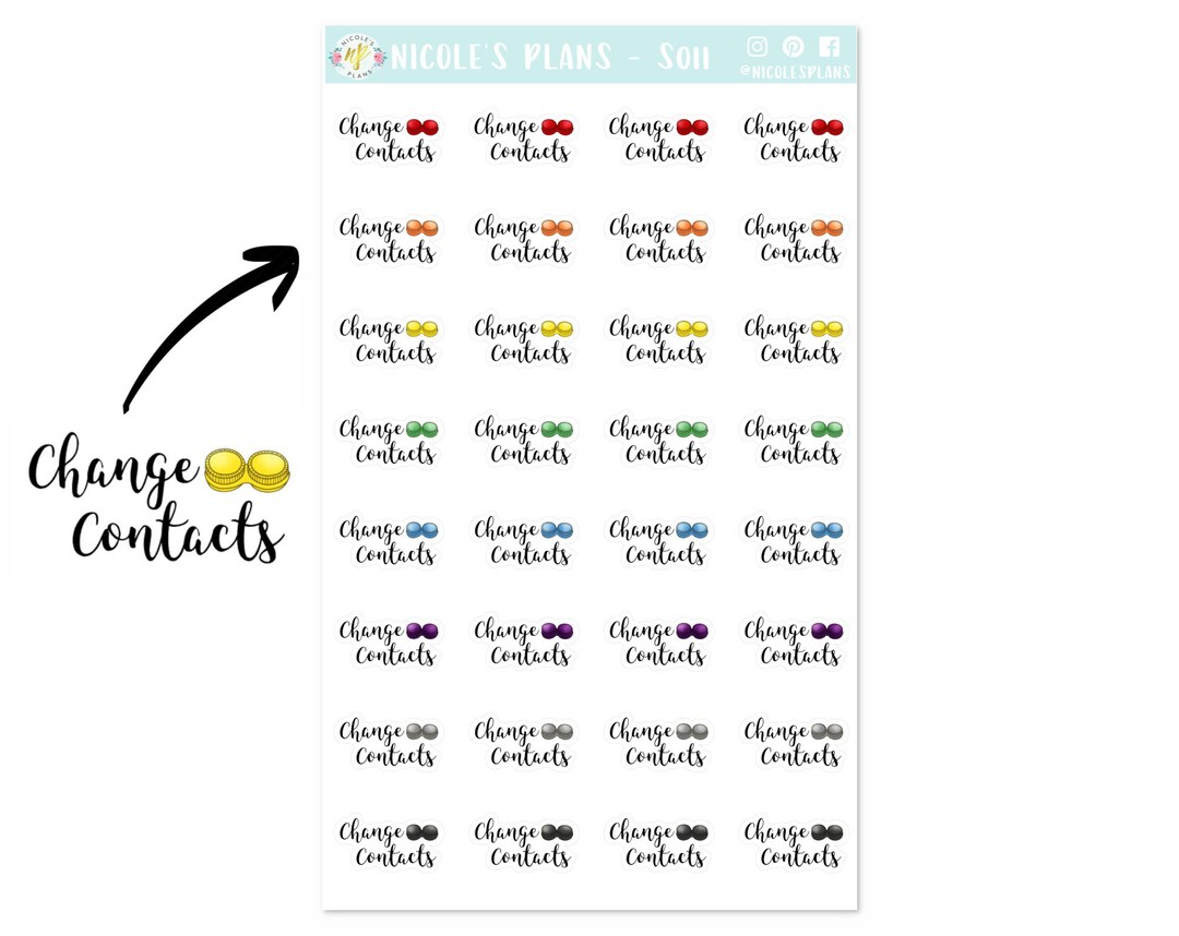 Change Contacts Functional Stickers - S011 • Contact Case Stickers ...