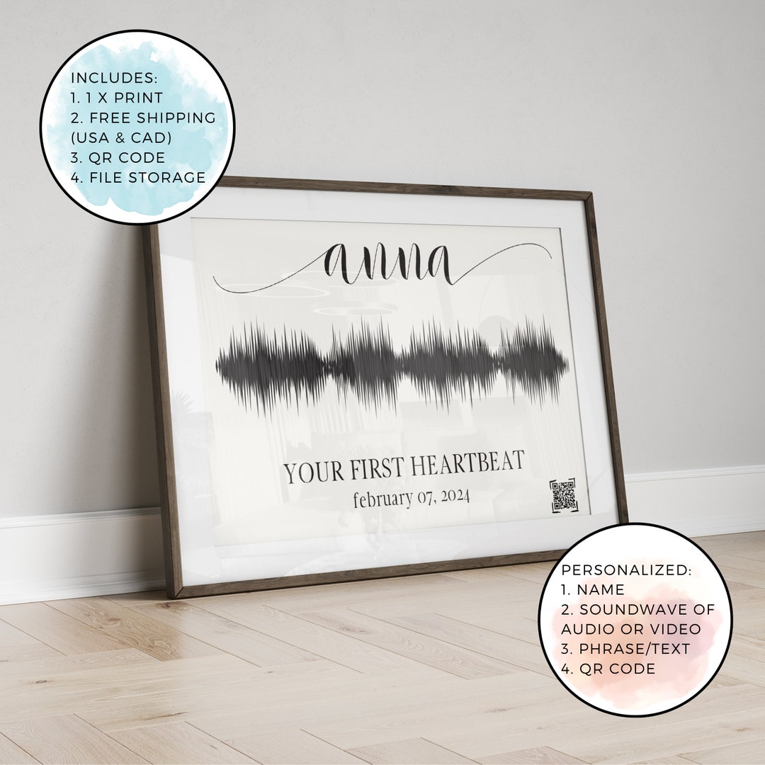 Personalized Soundwave Print, Sound Wave Printable, Baby First Words ...