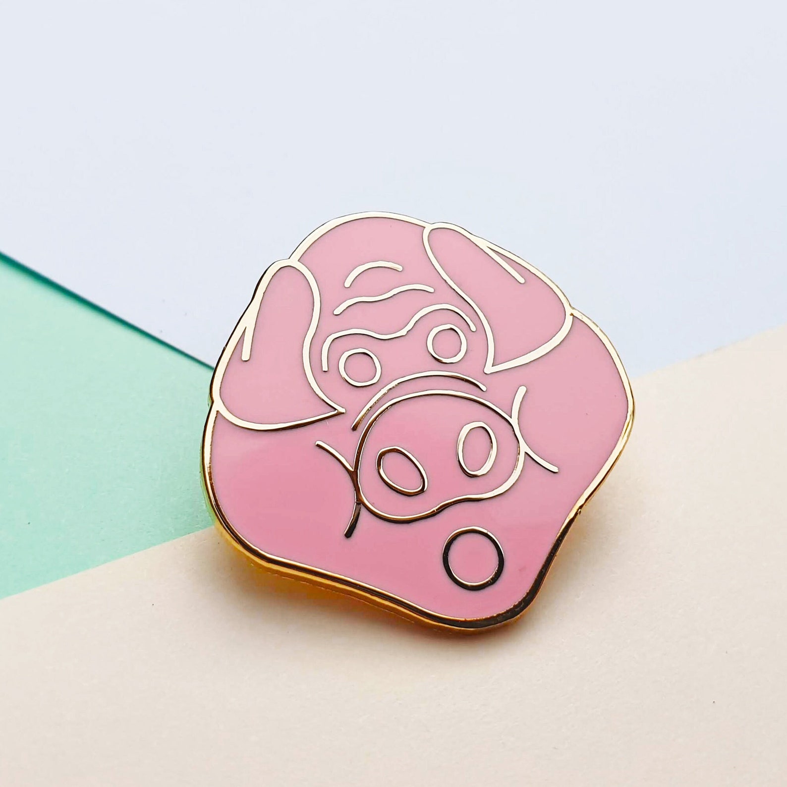 Pig Pin Badge Pink Hard Enamel Solid Metal 2 Pin Backs - Etsy UK
