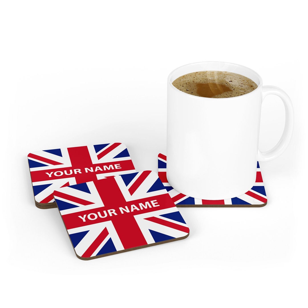 Personalised Union Jack Coaster With Any Name // Custom Coaster With ...