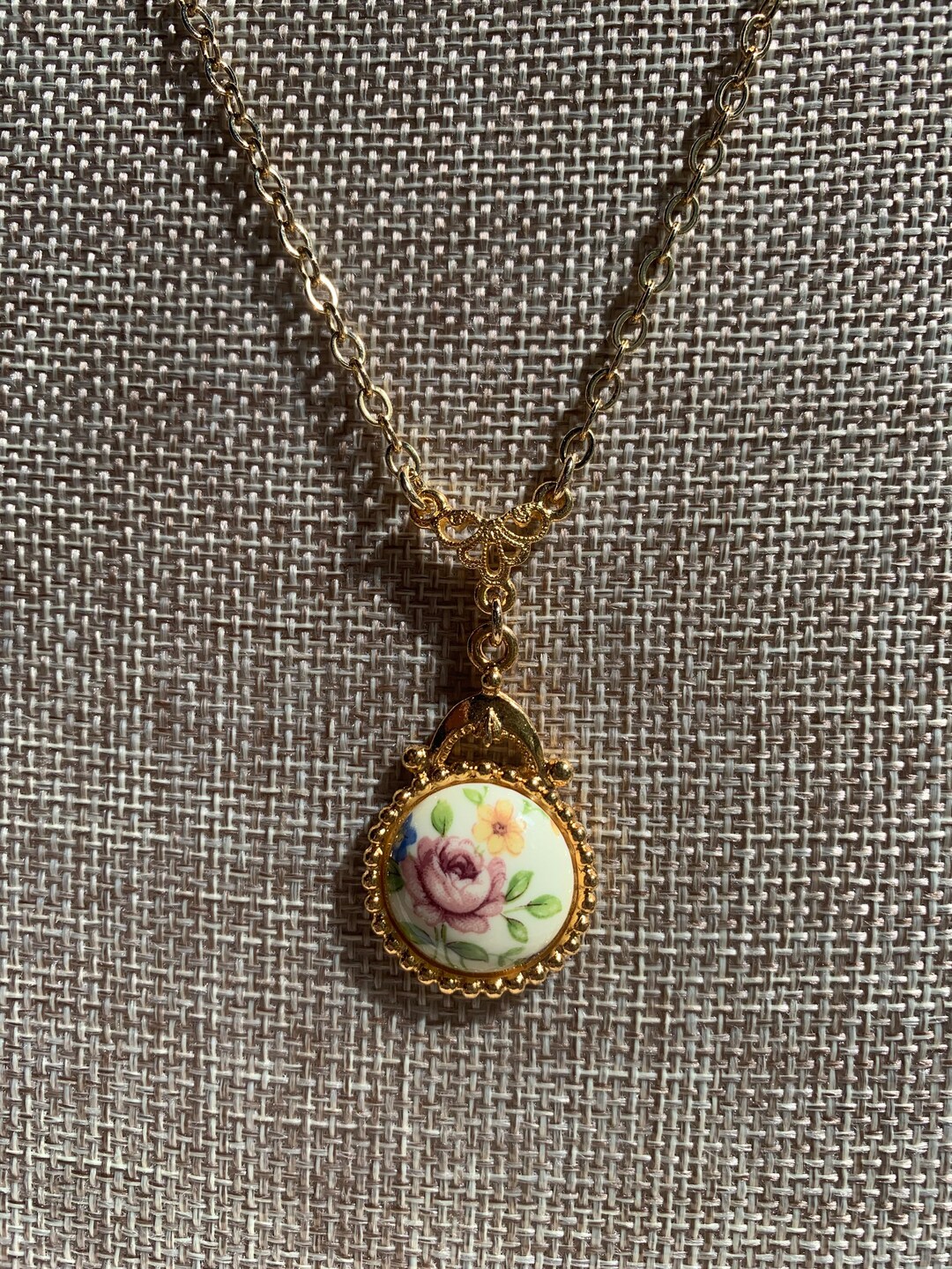 Cameo Necklace, Small Cameo, Vintage German Cameo, Handmade Necklace ...