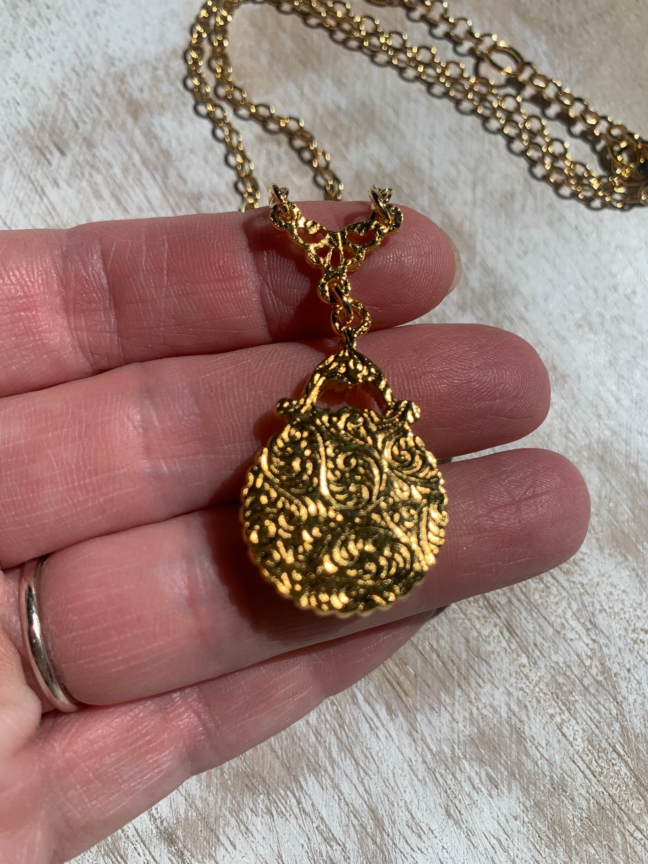 Cameo Necklace, Small Cameo, Vintage German Cameo, Handmade Necklace ...