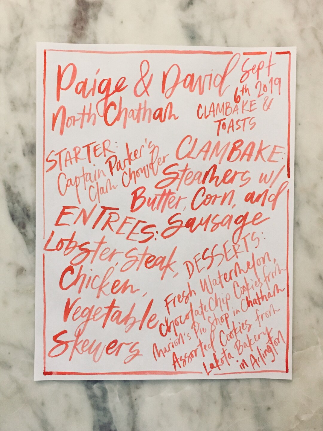 Wedding Menu Bar Menu Handlettered Menu - Etsy