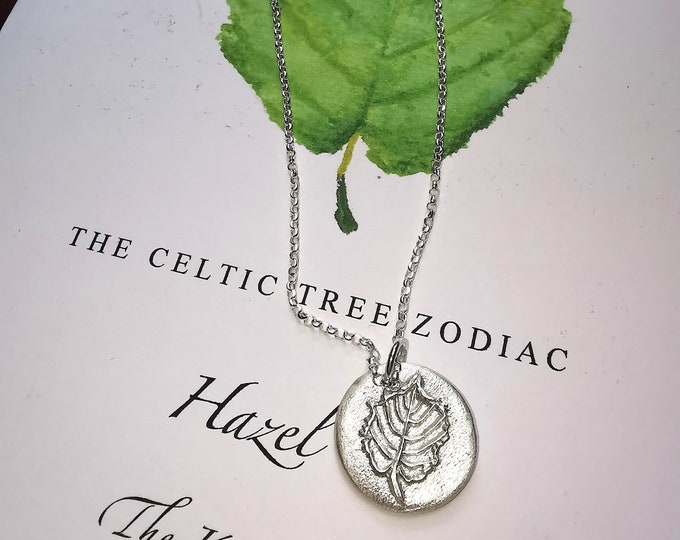 HAZEL Tree Zodiac Necklace Celtic Necklace, Leaf Jewellery, Sterling ...