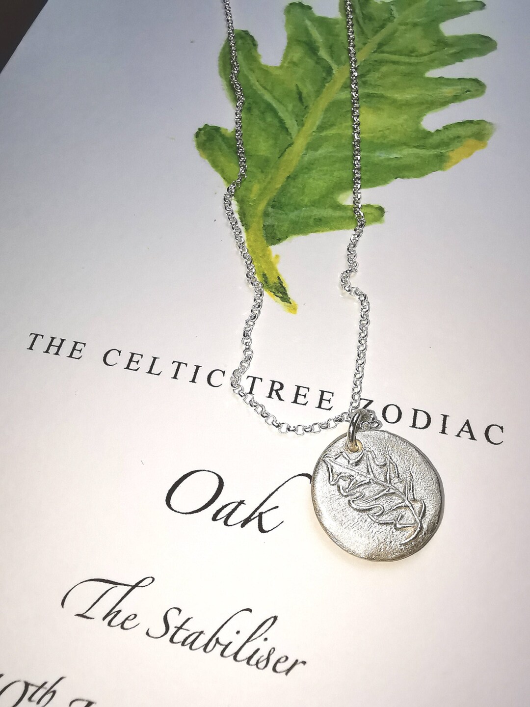 Chêne, collier arbre feuille bijoux botaniques, zodiaque celtique ...