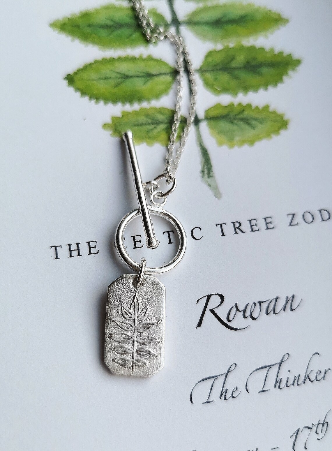ROWAN Celtic Tree Astrology Tablet Necklace Leaf Jewellery - Etsy Canada