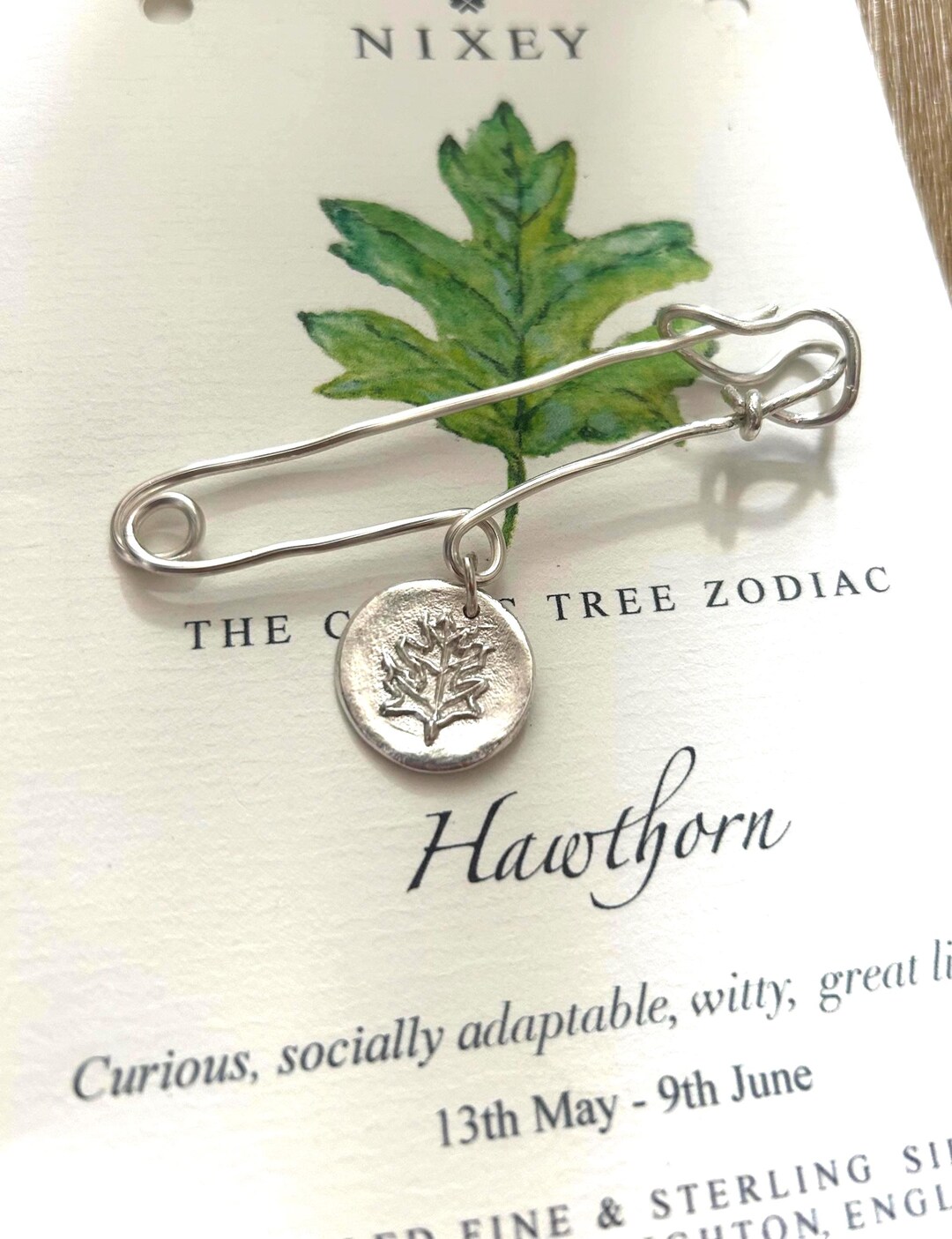 Handmade Celtic Tree Zodiac Hawthorn Brooch - Sterling Silver, Kilt Pin ...