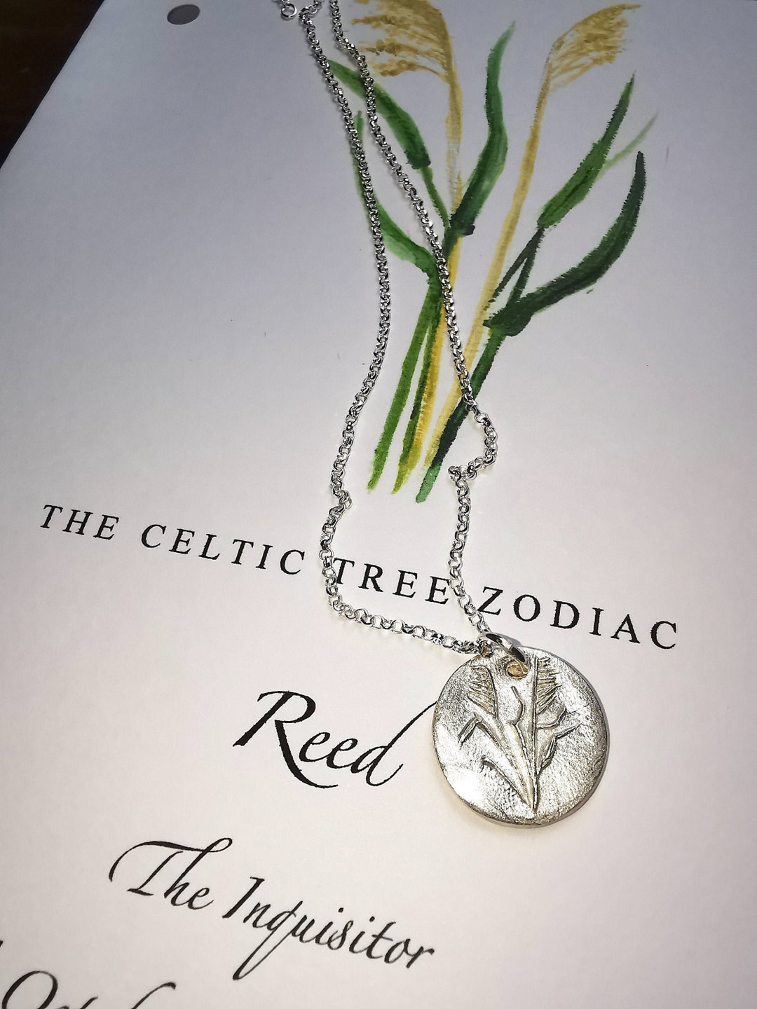 REED Tree Leaf Necklace - Celtic Zodiac, Celtic Necklace, Tree ...