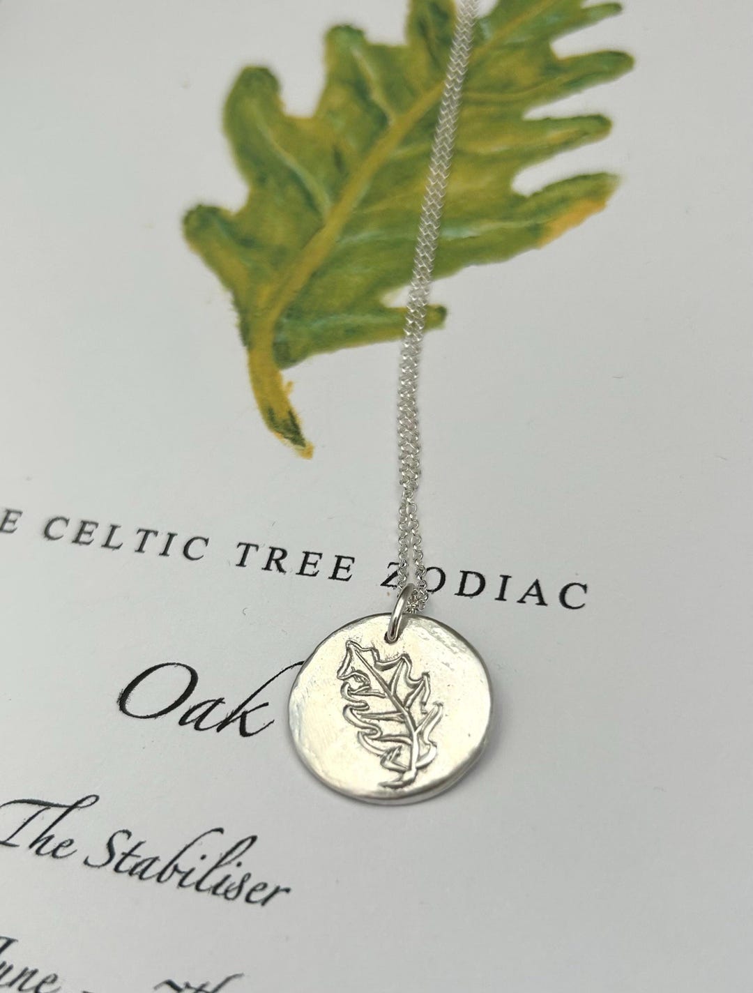 OAK, Tree Zodiac Necklace - Botanical, Celtic Mythology, Sterling ...