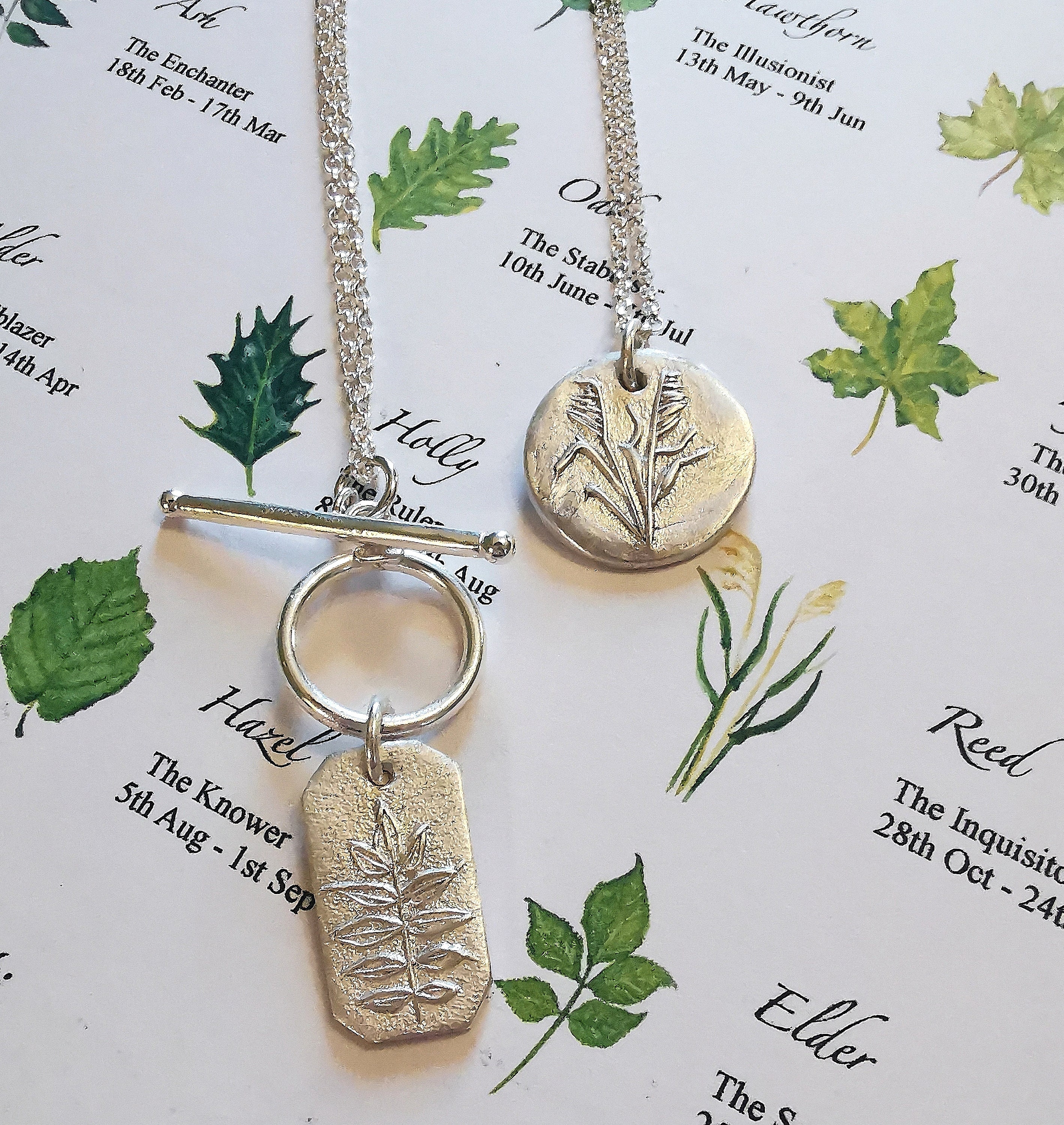 ELDER Celtic Tree Astrology Tablet Necklace Leaf Jewellery - Etsy