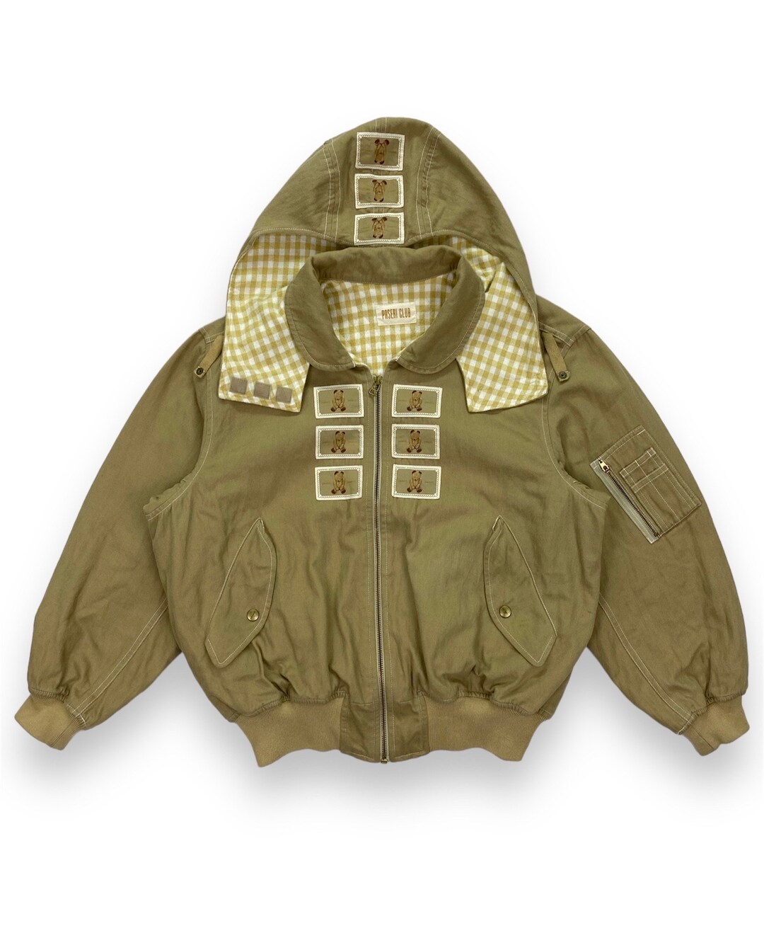 Vintage Paseri Club Hooded Bomber Jacket - Etsy
