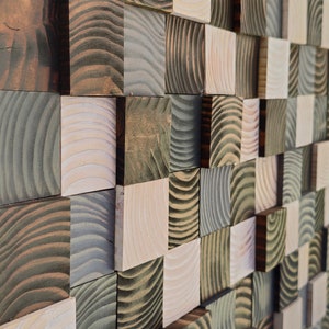 Wood Wall Art, Geometric Wall Panels, Mosaic Wall Art, 3D Wall Art ...