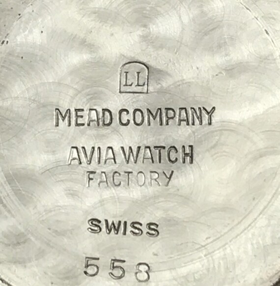 Vintage 1940s Mead Co Avia Boulevard Mens Swiss WW2 E… - Gem