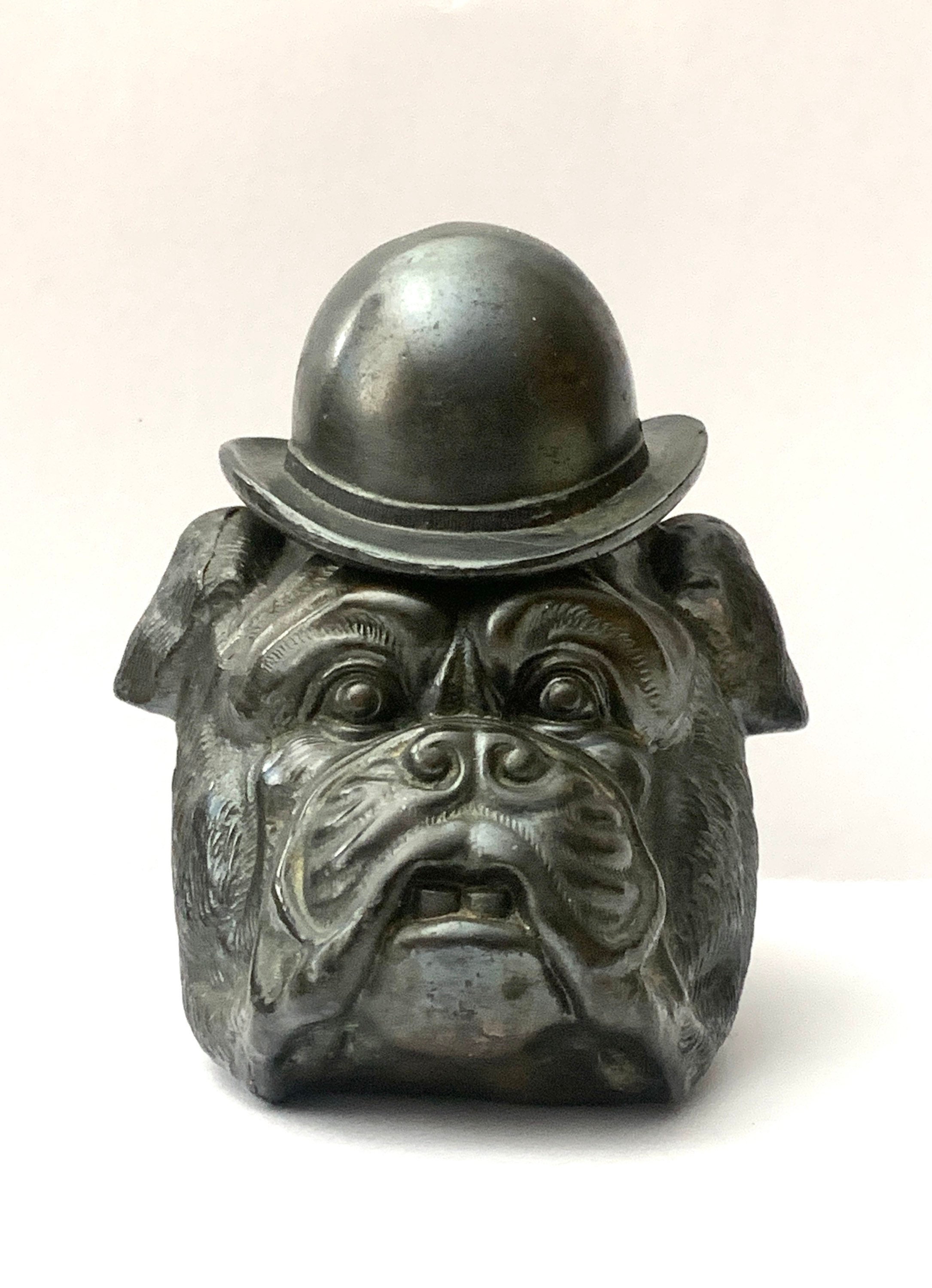 Rare Antique Art Deco English Bulldog Dapper Derby Hat Metal - Etsy