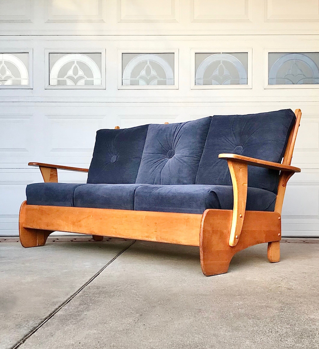Wood frame couch store