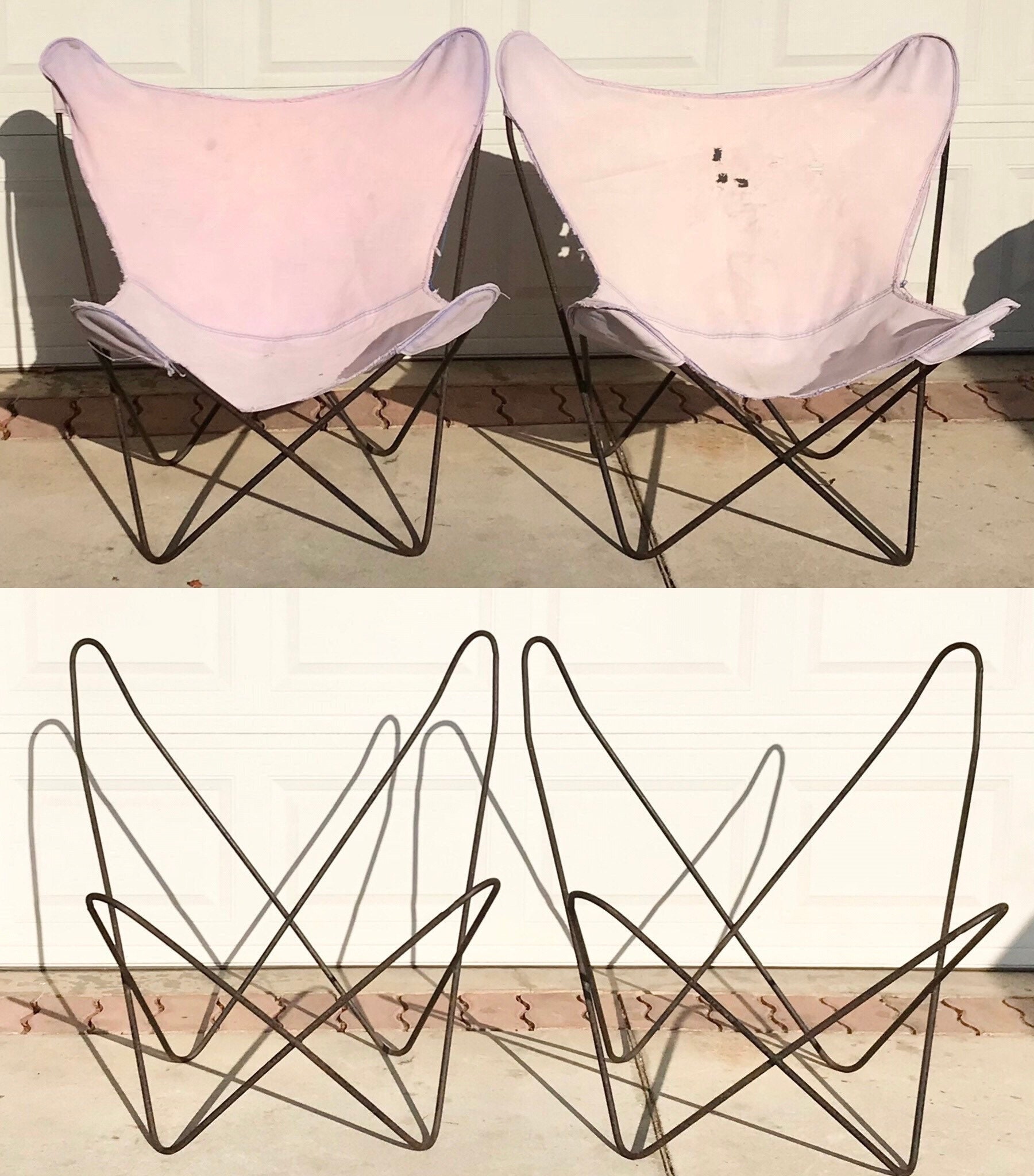 Rare 1940s Jorge Ferrari Hardoy BKF Butterfly Sling Chairs Set - Etsy