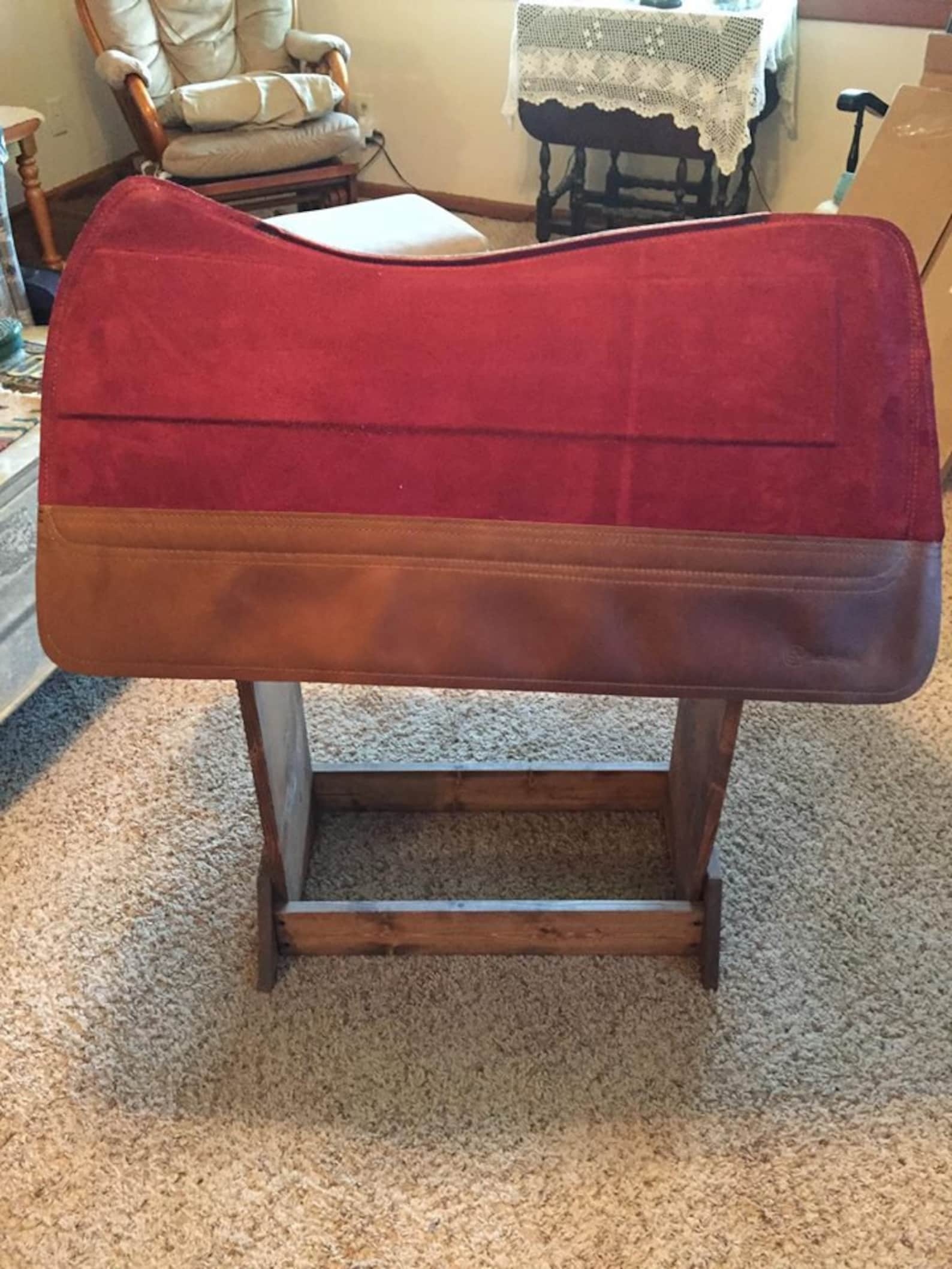 Saddleright Western Deluxe Square With Wear Leather Saddle Pad - Etsy